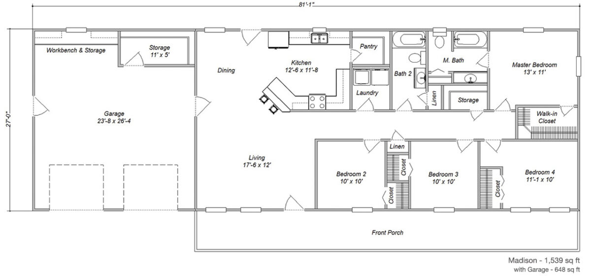 Madison Steel Home Kit Layout | Budget Home Kits™