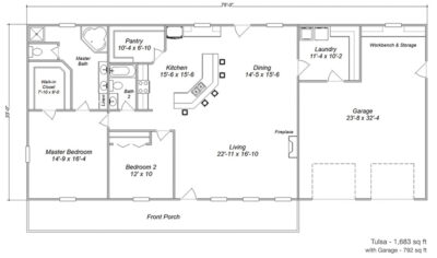 Tulsa Steel Home Kit Layout | Budget Home Kits™